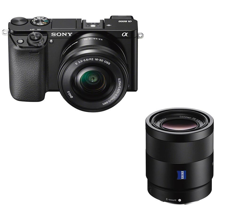 Sony a6000 Mirrorless Camera with 16-50 mm f/3.5-5.6 & 55 mm f/1.8 Lens ...