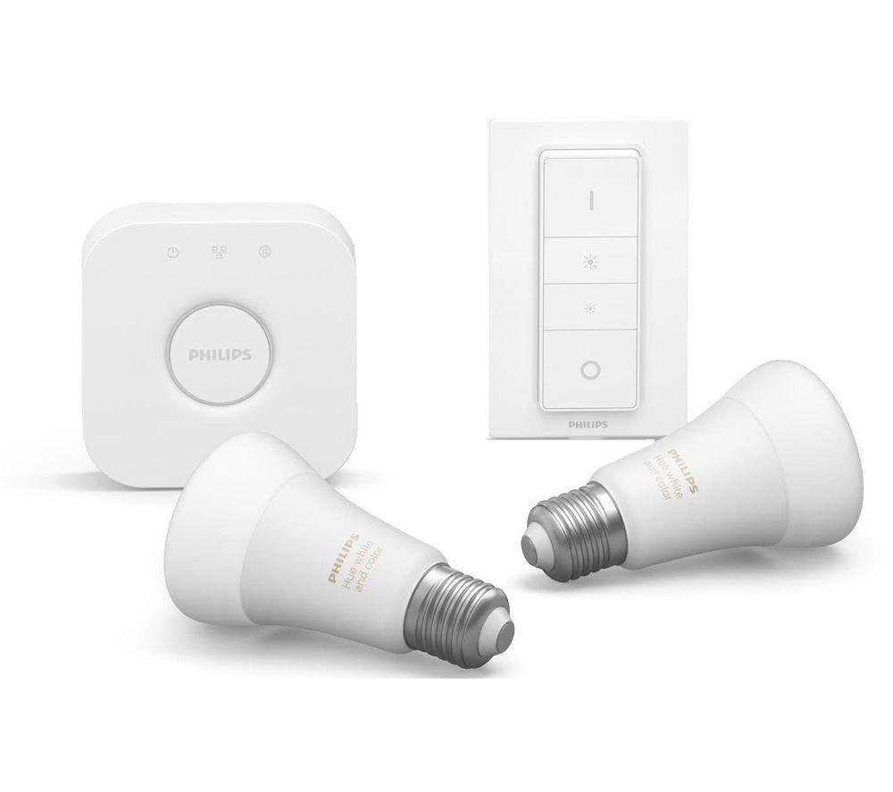 PHILIPS HUE Hue White & Colour Ambience Smart Lighting Starter Kit with ...