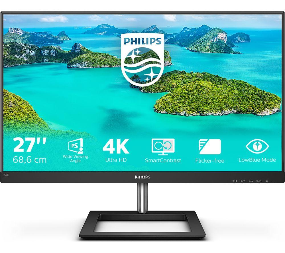 PHILIPS 278E1A 4K Ultra HD 27inch IPS Monitor - Black