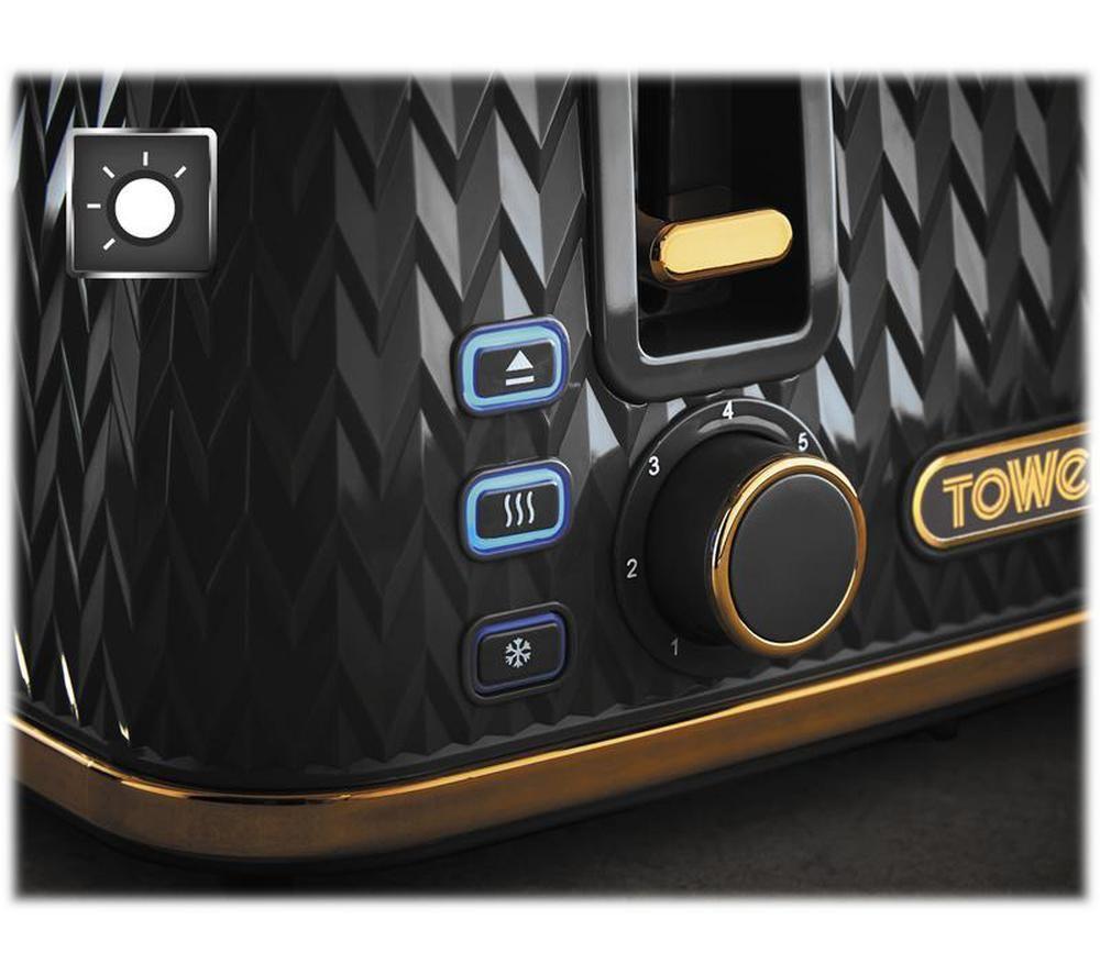 Buy TOWER Empire Collection T20061BLK 4-slice Toaster - Black | Currys
