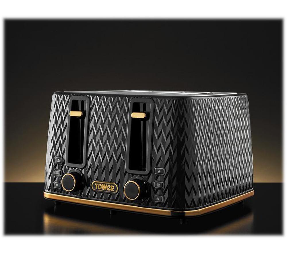 Buy TOWER Empire Collection T20061BLK 4-slice Toaster - Black | Currys