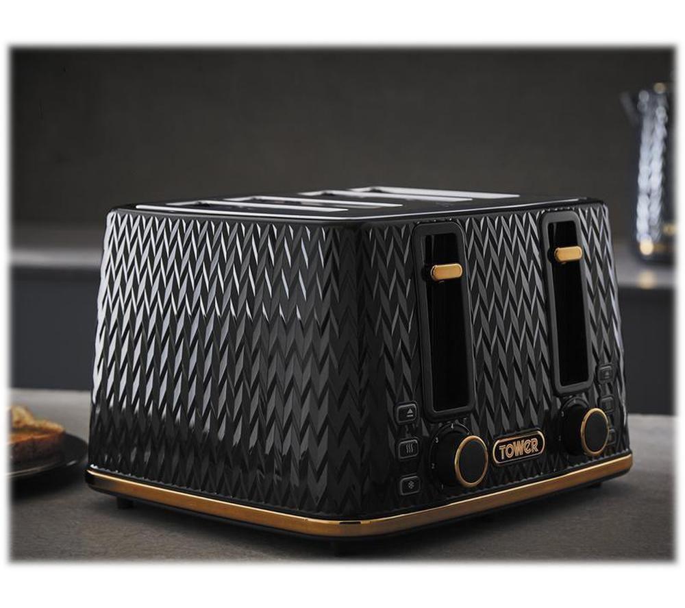 Buy TOWER Empire Collection T20061BLK 4-slice Toaster - Black | Currys
