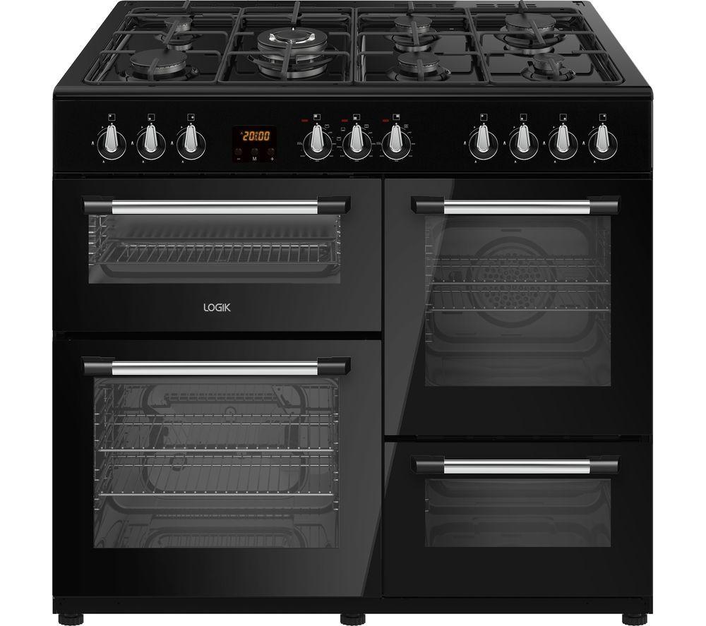 Buy LOGIK LRC100B21 100 cm Dual Fuel Range Cooker - Black | CurrysIE