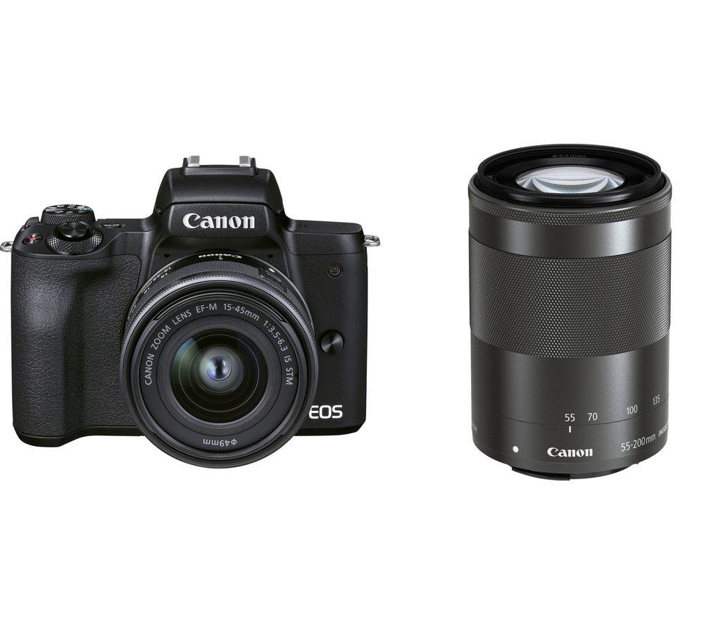 CANON EOS M50 Mark II Mirrorless Camera with EF-M 15-45 mm f/3.5-6.3 IS ...