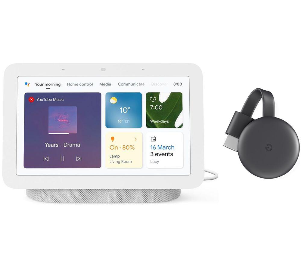 Google Chalk 2nd Gen Nest Hub Smart Display & Chromecast Bundle review ...