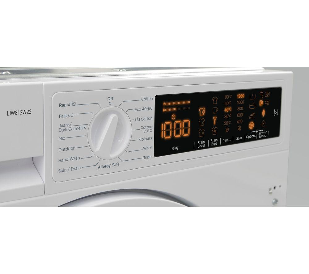 Buy LOGIK T-series LIW812W22 Integrated 8 kg 1200 Spin Washing Machine ...