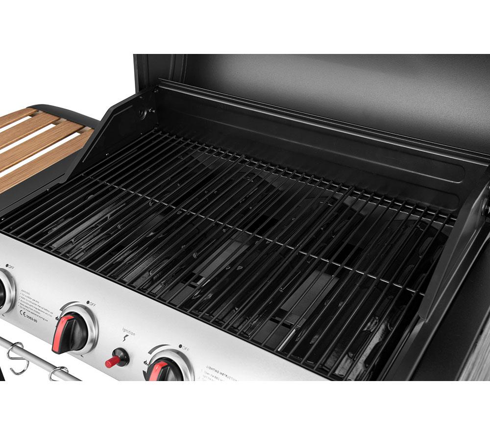 Buy GEORGE FOREMAN GFGBBQ4BW 4 Burner Grill Gas BBQ - Black & Wood ...
