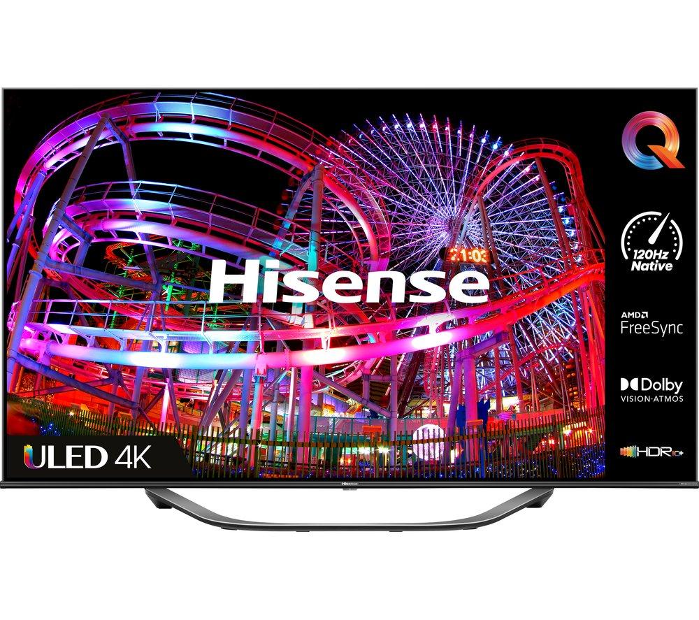 55" HISENSE 55U7HQTUK Smart 4K Ultra HD HDR QLED TV with Alexa & Google ...