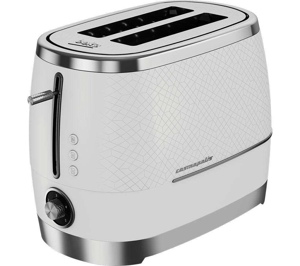 BEKO Cosmopolis TAM8202CR 2-Slice Toaster - White & Chrome