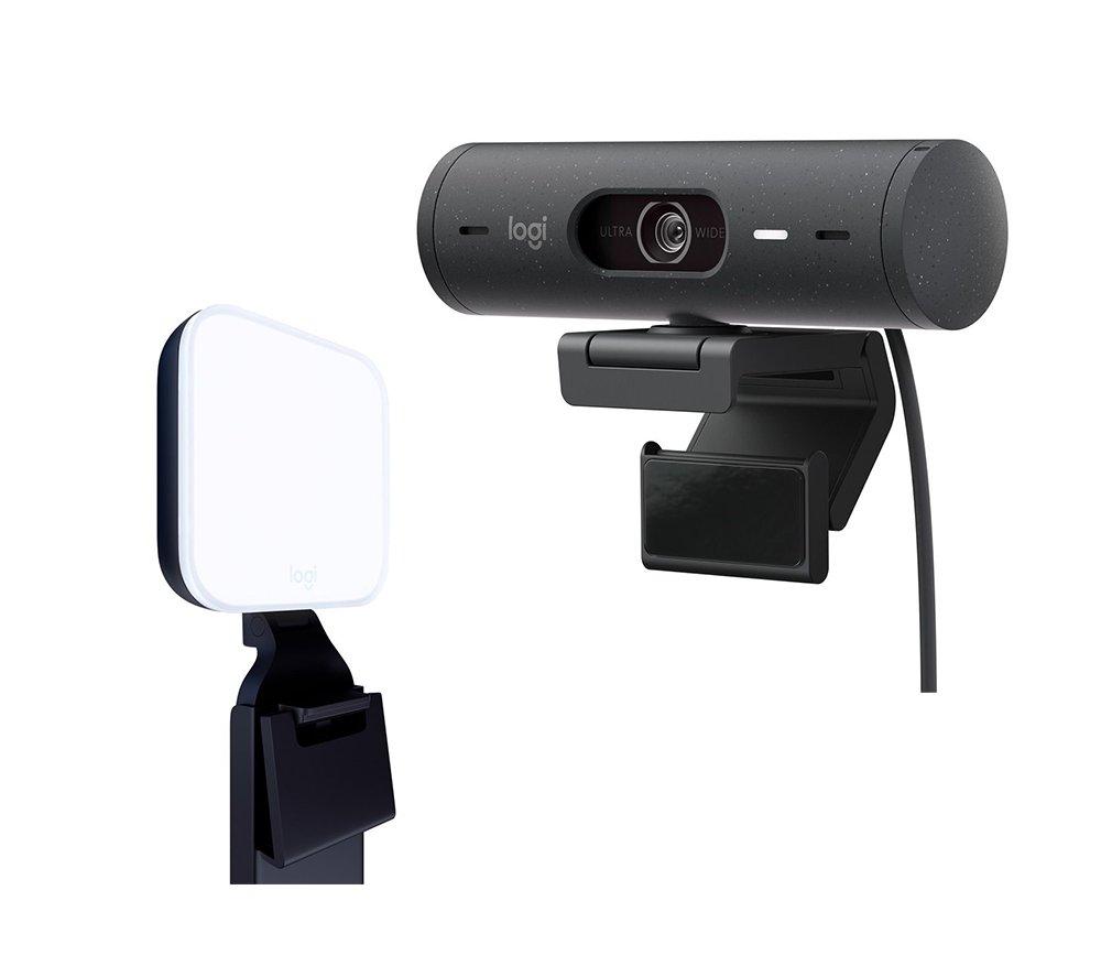Logitech Brio 500 Full HD Webcam & Litra Glow Streaming Light Bundle ...