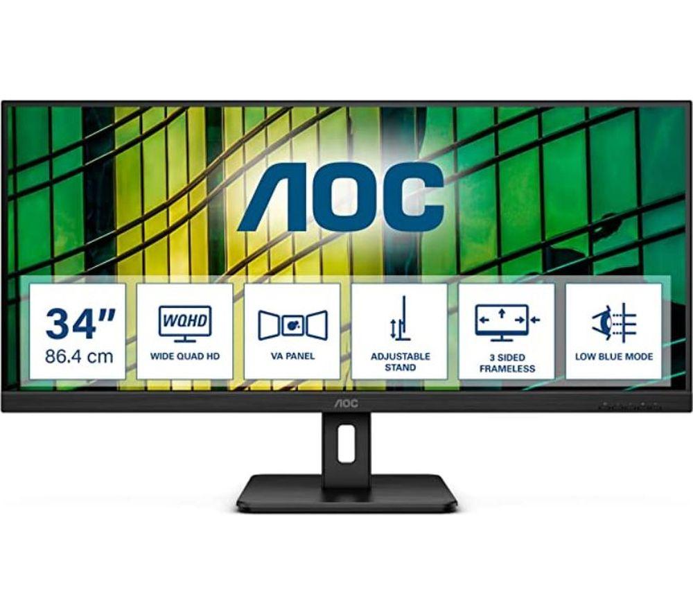 Buy AOC U34E2M Wide Quad HD 34" VA LCD Monitor - Black | Currys
