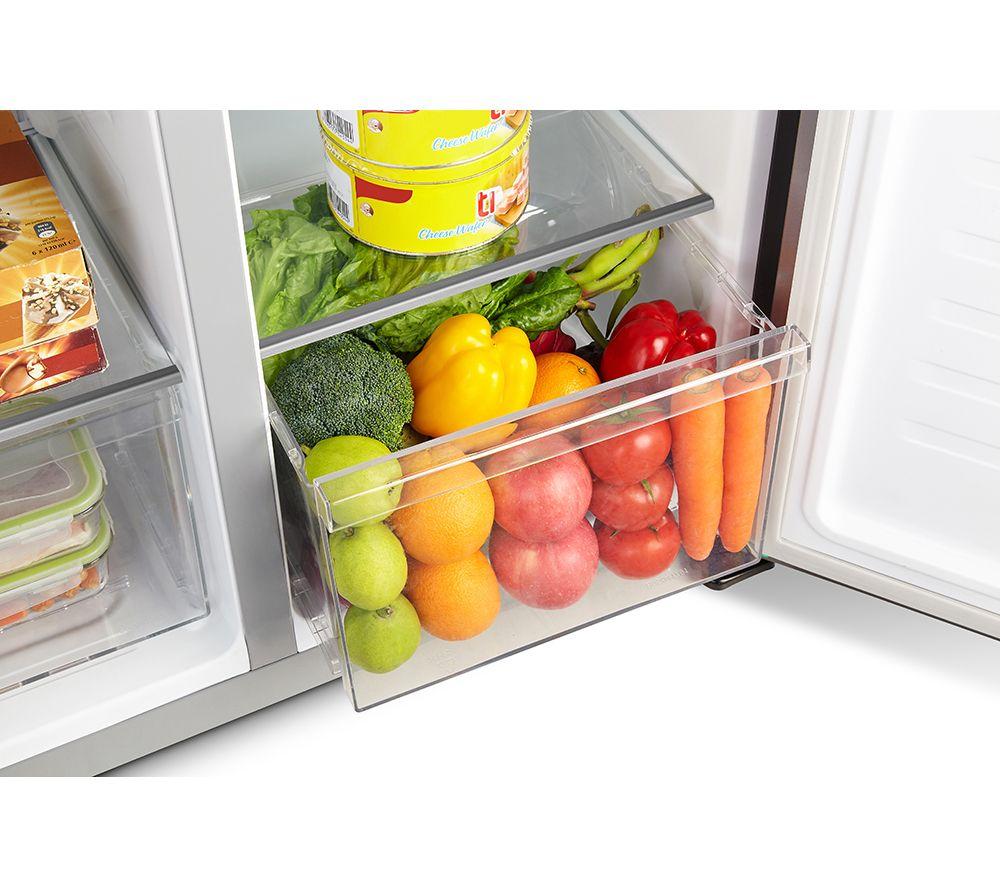 Buy LOGIK LESSBSX23 Slim American-Style Fridge Freezer - Inox | CurrysIE