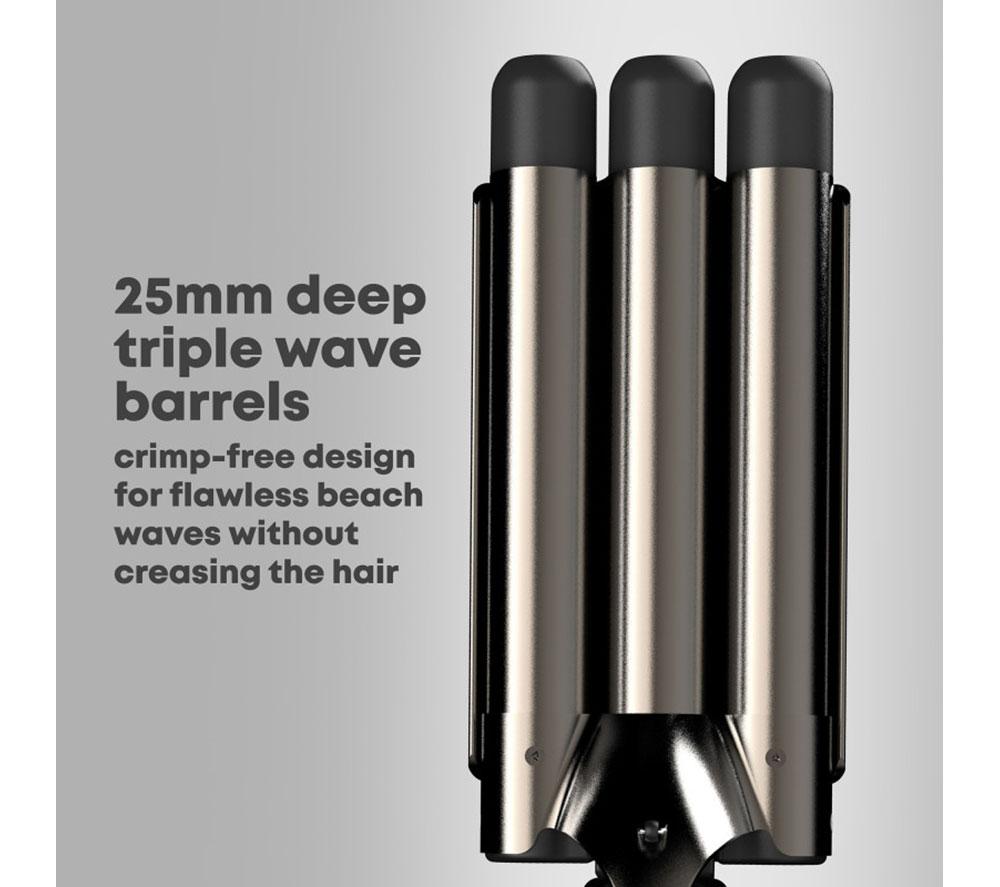 Buy REVAMP Deep Beach Professional Ceramic Waver - Black | CurrysIE