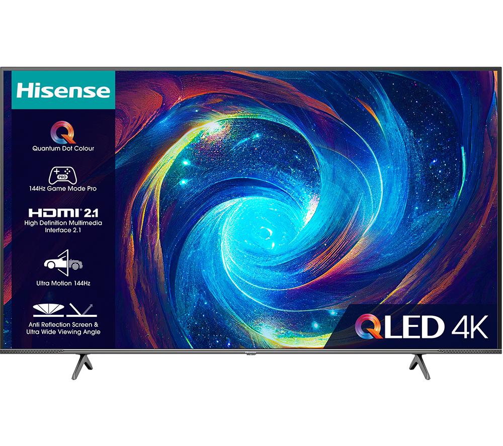 75" HISENSE 75E7KQTUK PRO Smart 4K Ultra HD HDR QLED TV with Amazon ...