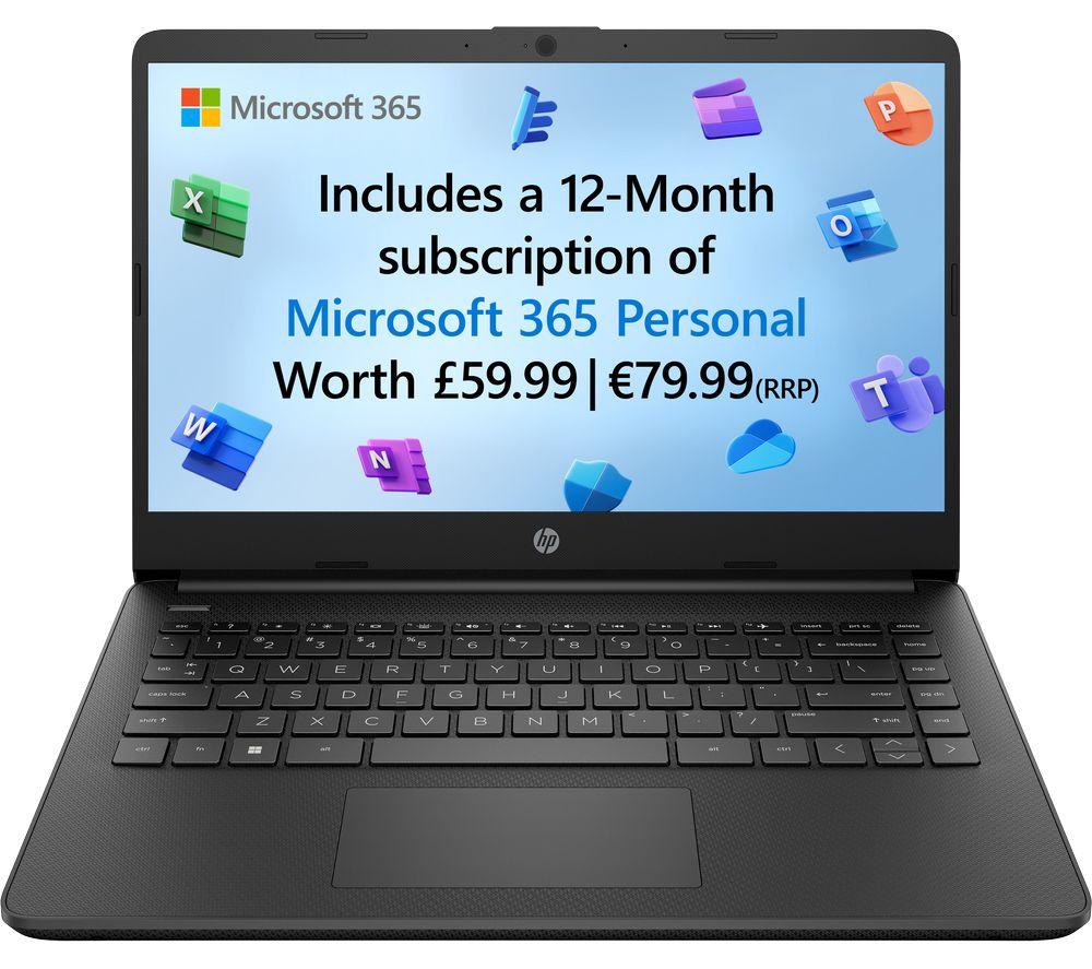 HP 14s-dq0518sa 14inch Laptop - Intel®Celeron, 128 GB eMMC, Black