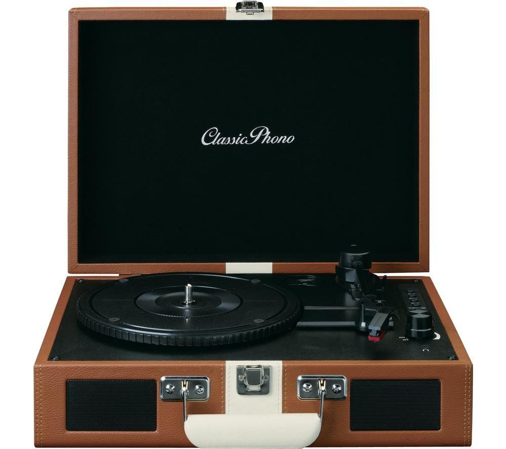 LENCO Classic Phono TT-120 Portable Belt Drive Bluetooth Turntable ...