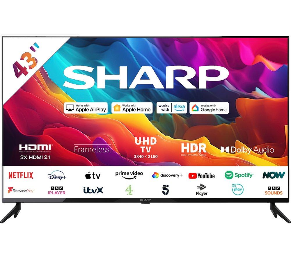 SHARP 4T-C43FJ7KL1FB Smart 4K Ultra HD HDR LED TV