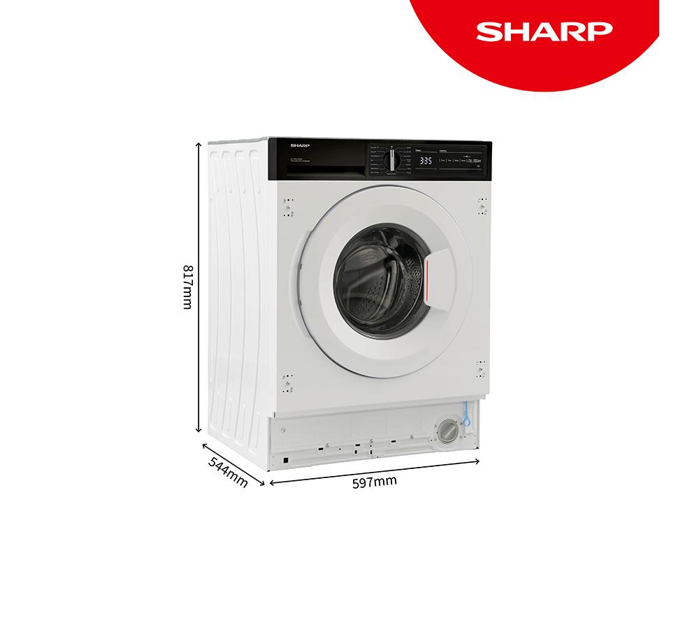 Buy SHARP ES-NIH814BWA-EN Integrated 8 kg 1330 Spin Washing Machine ...