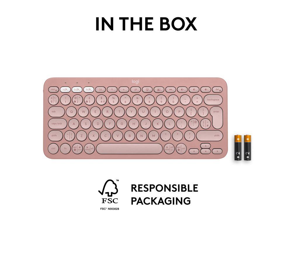 Buy LOGITECH Pebble Keys 2 K380S Wireless Keyboard - Pink | Currys