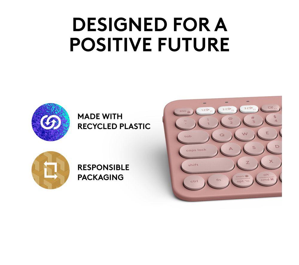 Buy LOGITECH Pebble Keys 2 K380S Wireless Keyboard - Pink | CurrysIE