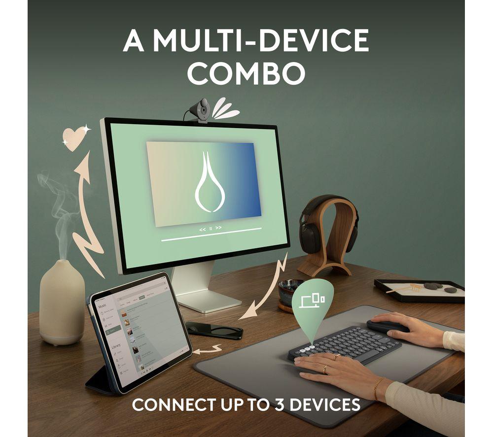 Buy LOGITECH Pebble 2 MK380 Wireless Keyboard & Mouse Set - Graphite ...