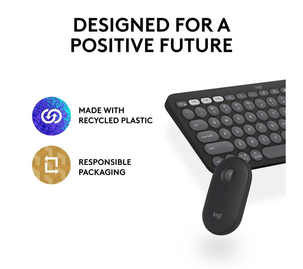 Buy LOGITECH Pebble 2 MK380 Wireless Keyboard & Mouse Set - Graphite ...