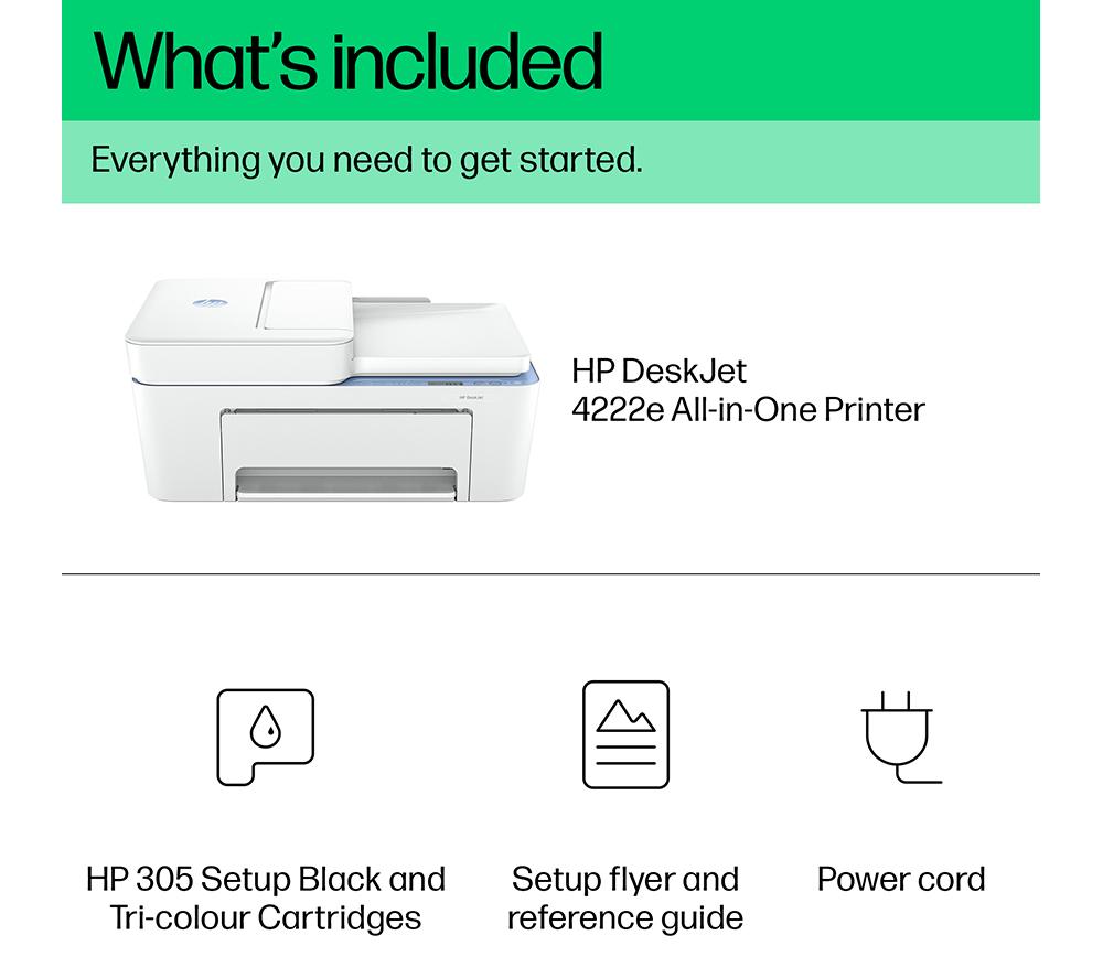 HP DeskJet 4222e All-in-One Wireless Printer | Scan & Copy | 5 Months ...