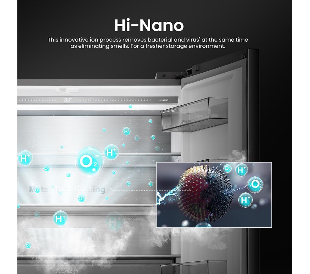 Buy HISENSE KitchenFit RQ768N4GBE Fridge Freezer - Black Glass | Currys