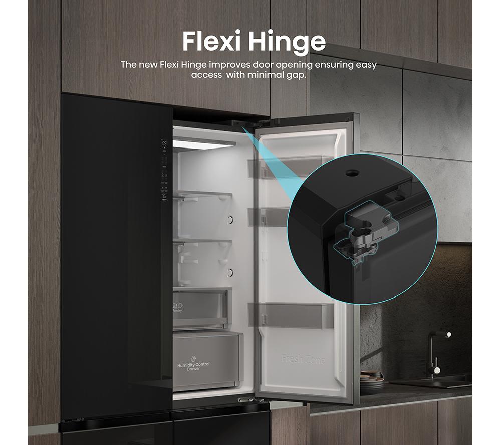 Buy HISENSE KitchenFit RQ768N4GBE Fridge Freezer - Black Glass | Currys