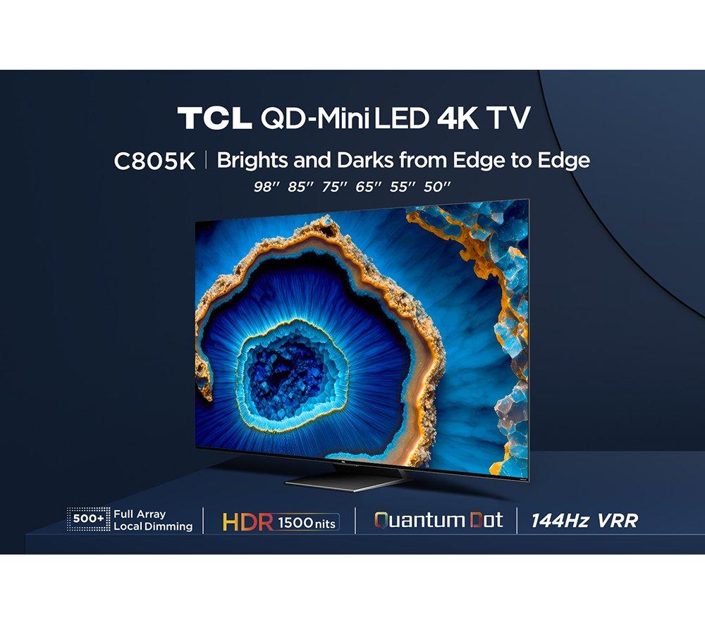 TCL C805K 98" QD-Mini LED 4K HDR Smart Google TV - 98C805K | Currys