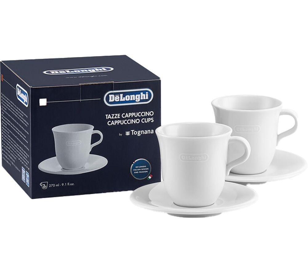 Buy DELONGHI DLSC309 Ceramic Cappuccino Cups - Twin Pack, White | CurrysIE