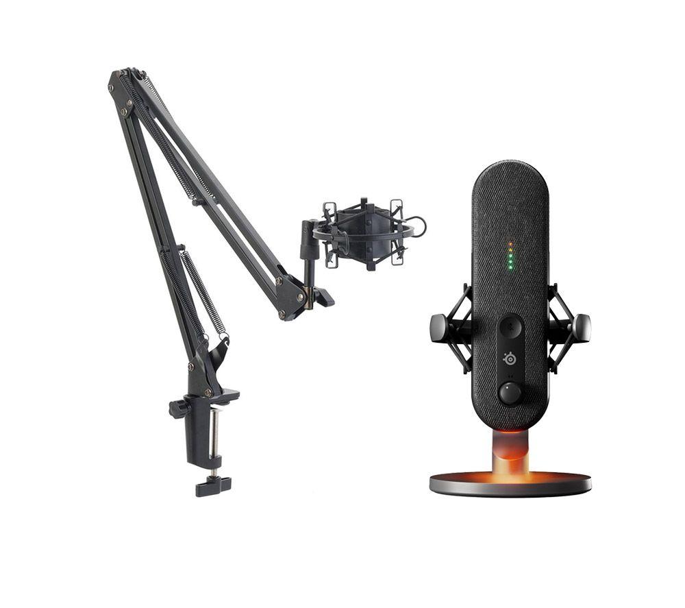 Steelseries Alias USB Microphone & ADXMCARM24 Microphone Boom Arm ...