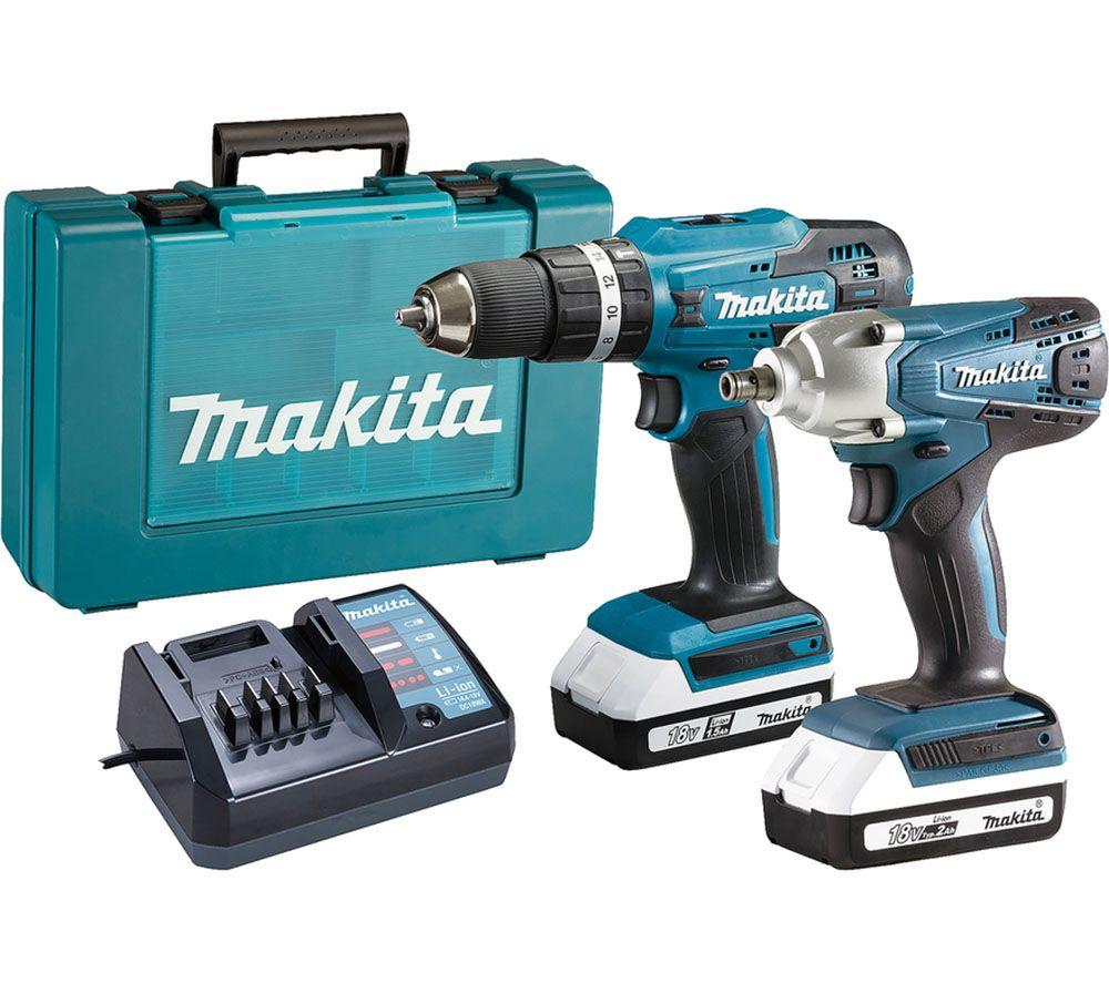 MAKITA DK18922A Cordless Combi Drill and Impact Driver Set with 2 ...