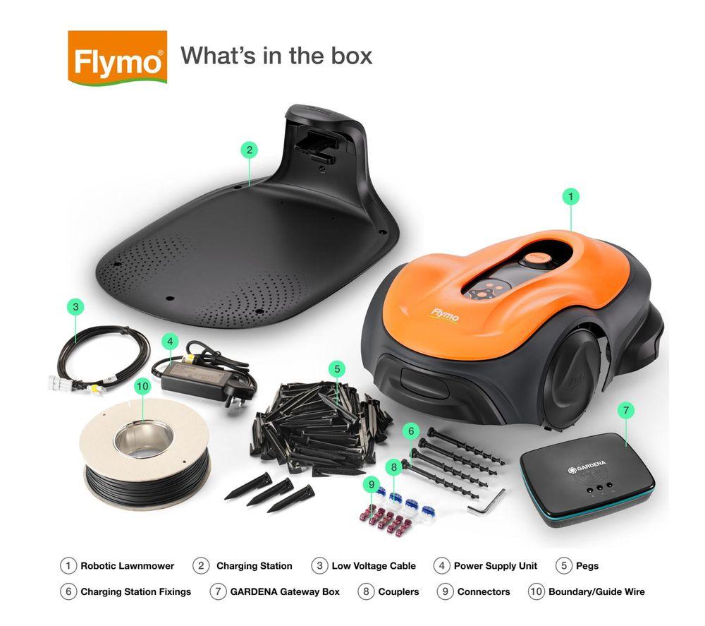 Buy FLYMO UltraLife 800 Cordless Robot Lawn Mower - Black & Orange | Currys