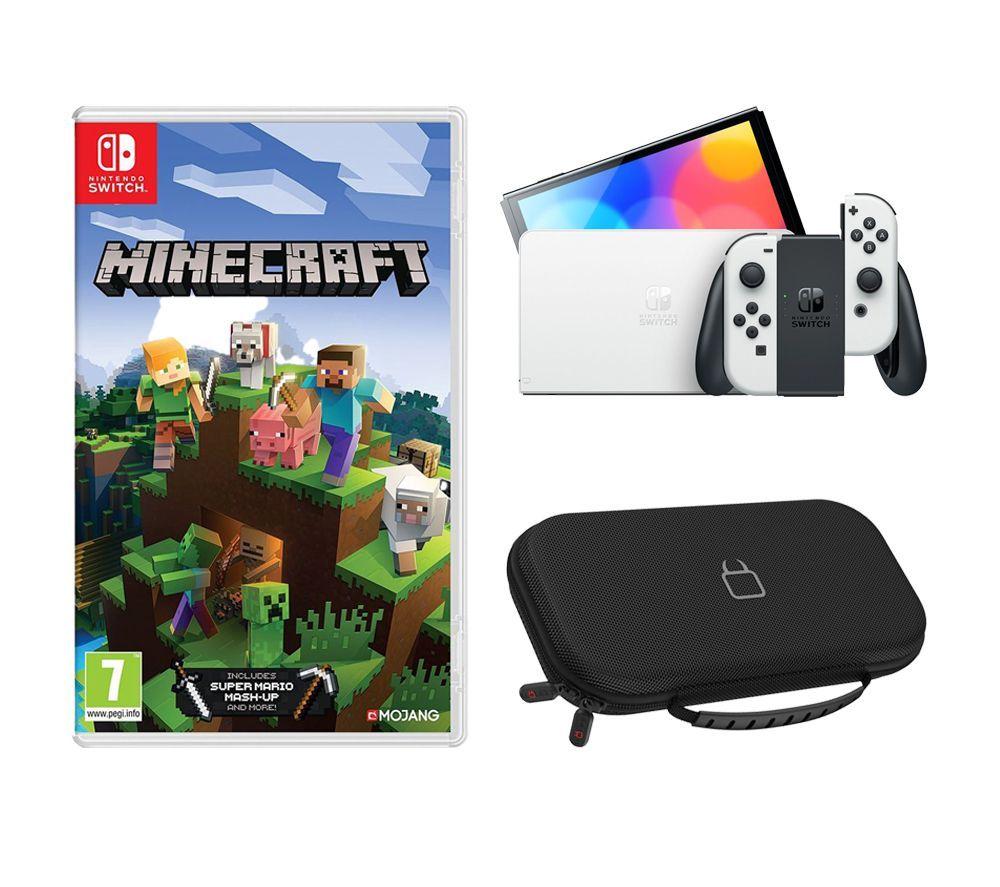 Buy NINTENDO Switch OLED (White), Minecraft & Case (Black) Bundle | Currys