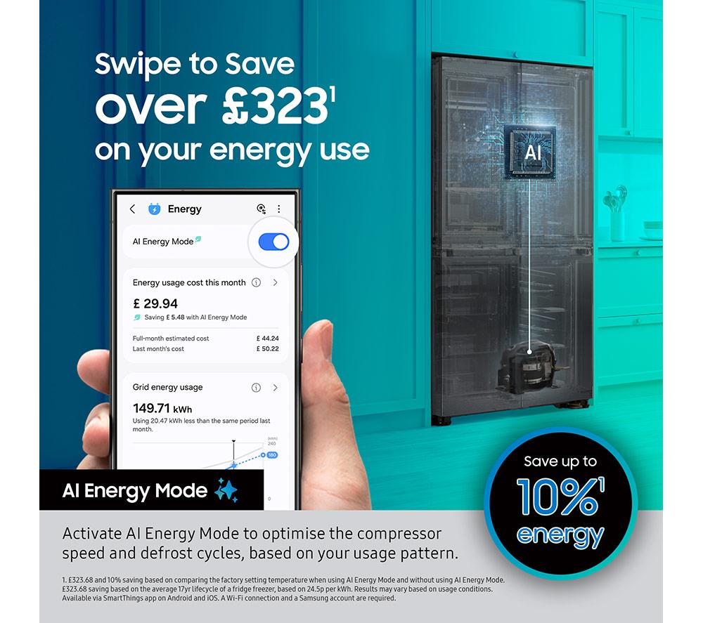 Buy SAMSUNG Bespoke with See-Thru Door RF65DB970E22EU Smart Fridge ...