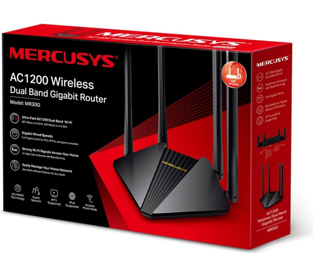 Buy MERCUSYS MR30G WiFi Cable Router - AC 1200, Dual-band | Currys