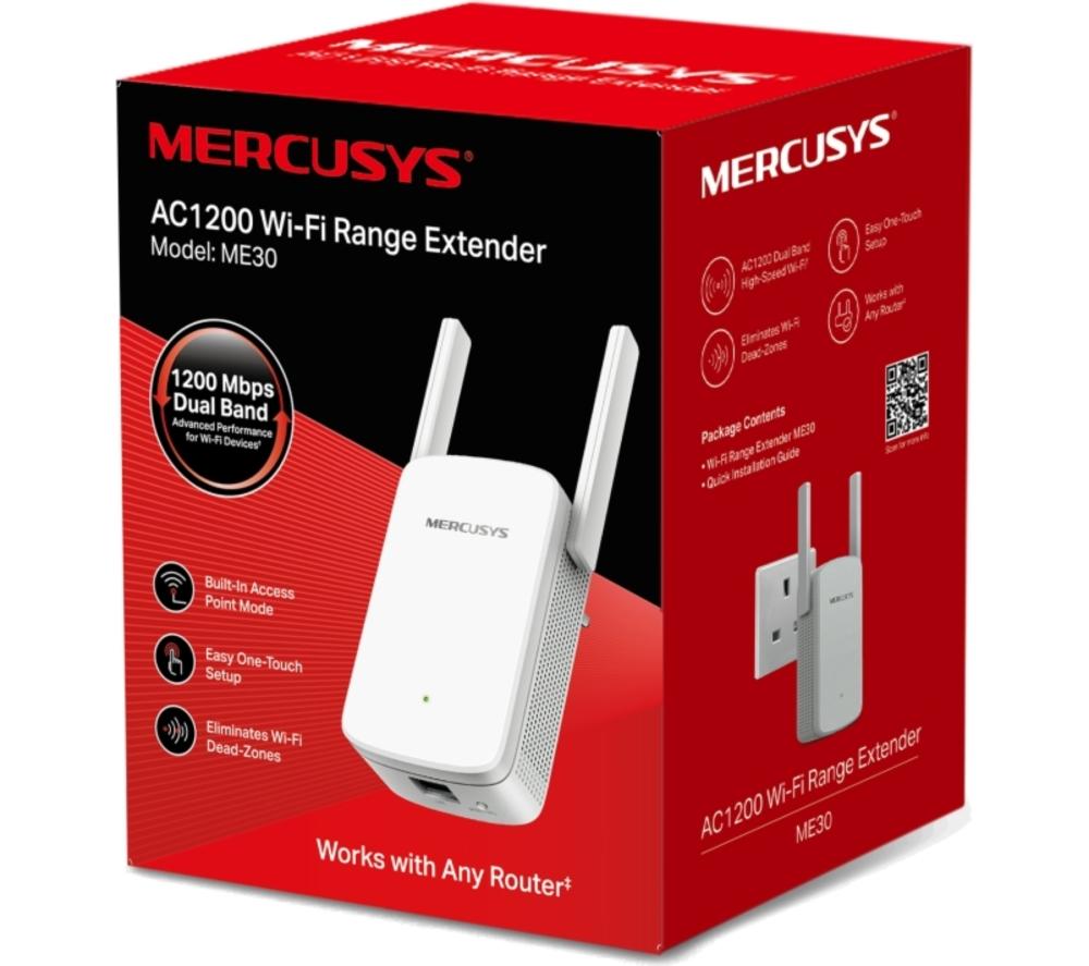 Buy MERCUSYS ME30 WiFi Range Extender - AC 1200, Dual-band | Currys