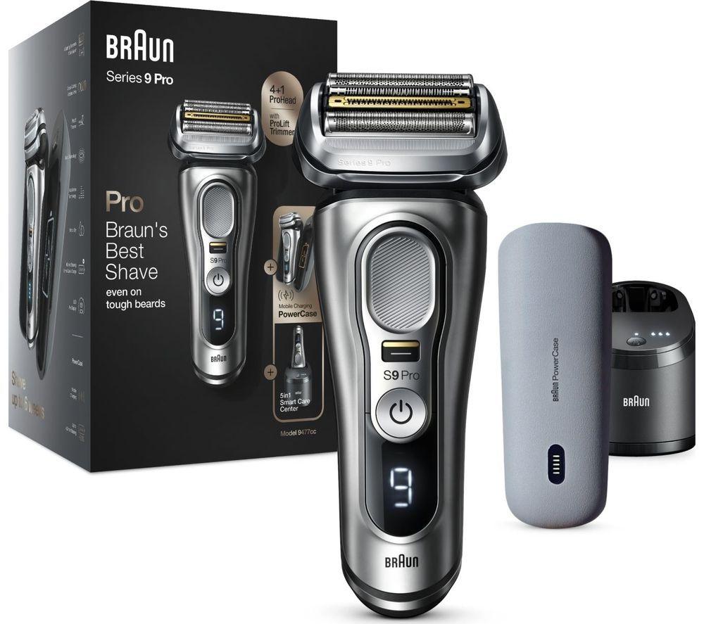 Buy BRAUN Series 9 Pro 9477CC Wet Dry Foil Shaver SmartCare Centre PowerCase Silver Series 9 94M Electric Shaver Head Replacement Silver Bundle Currys