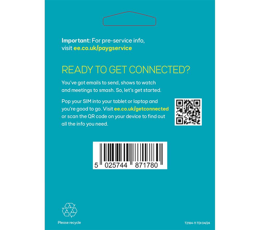 Buy EE Pay As You Go SIM Card - 120 GB Data | Currys