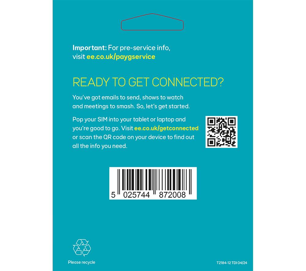 Buy EE Pay As You Go SIM Card - 120 GB Data | Currys