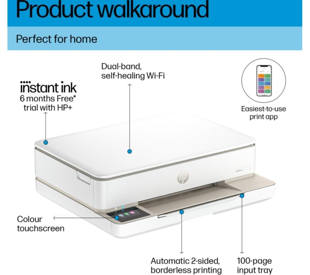 Buy HP Envy 6132e All-in-One Inkjet Wireless Printer with Fax & 6 ...