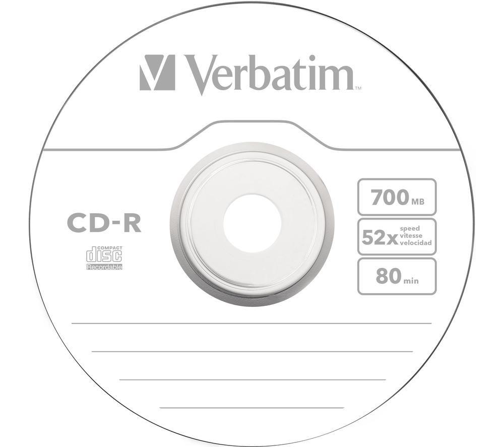 Buy VERBATIM 52x CD-R Blank CDs - Pack of 100 | Currys
