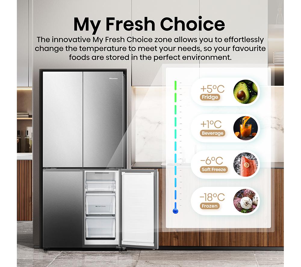 Buy HISENSE PureFlat RQ5P470SAID Fridge Freezer - Silver Stainless ...