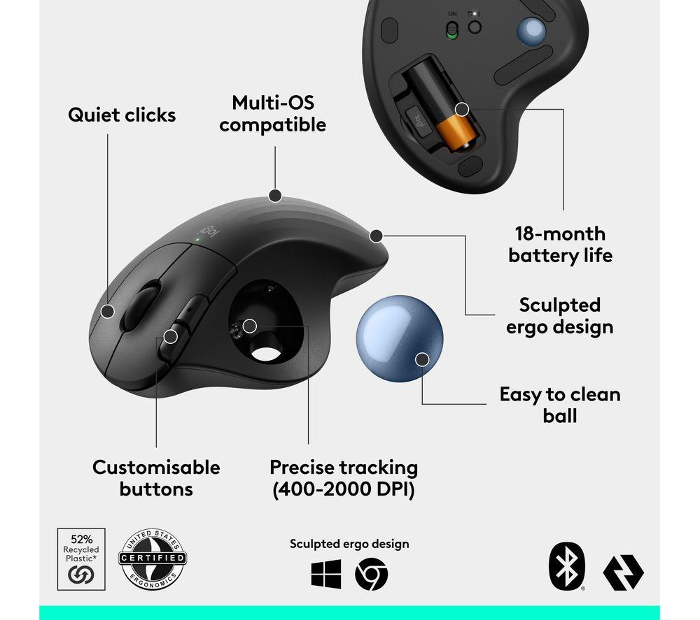 Buy LOGITECH Ergo M575S Wireless Trackball Mouse | CurrysIE