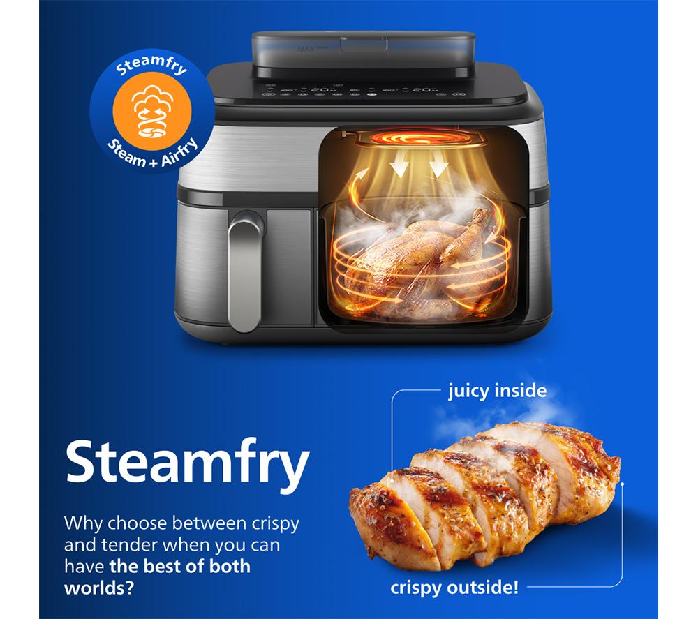 Buy PHILIPS 5000 Series 9L NA555/09 Dual Basket Steam Air Fryer ...