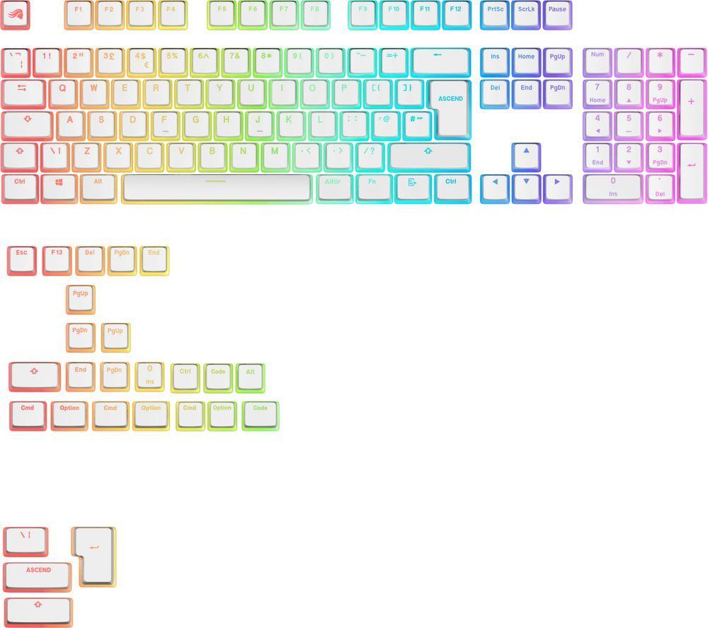 Buy GLORIOUS Aura V3 Keycaps - UK Layout, White | CurrysIE