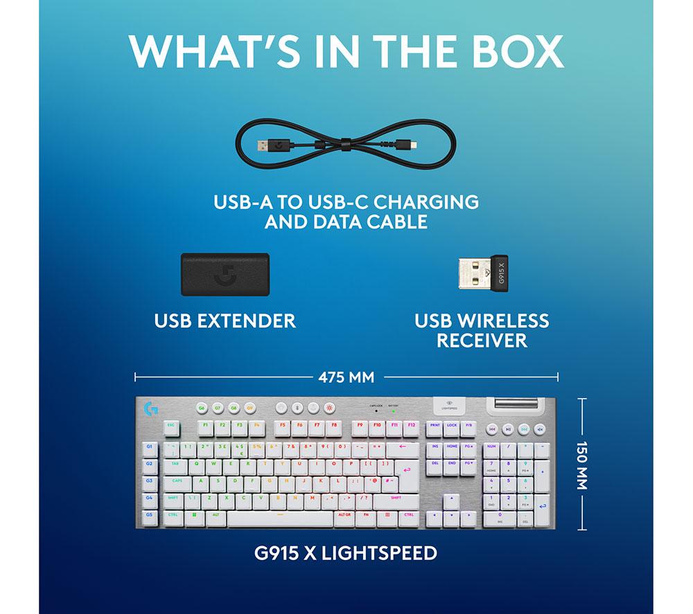 Buy LOGITECH G915 X Lightspeed Wireless Mechanical Gaming Keyboard ...