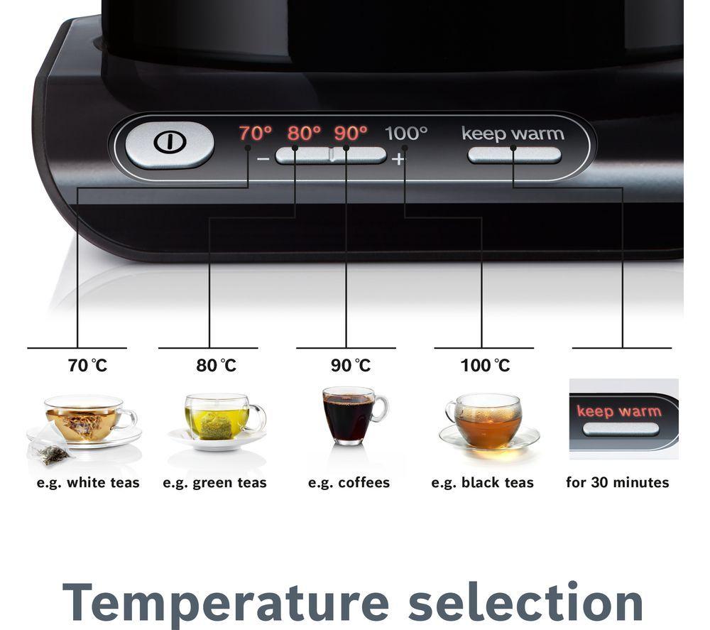 Buy BOSCH Styline TWK8633GB Variable Temperature Jug Kettle - Black ...