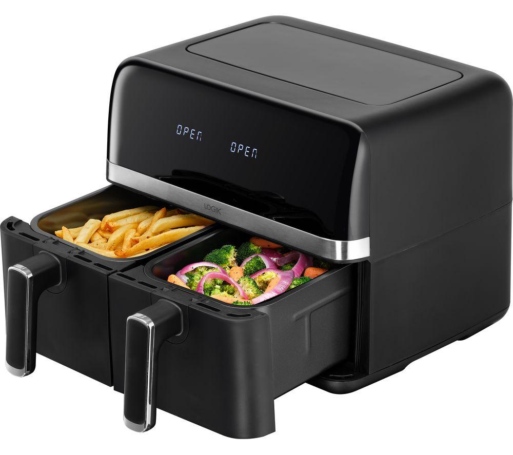 Buy LOGIK L80AFB24 Dual Air Fryer – Black & Silver | Currys